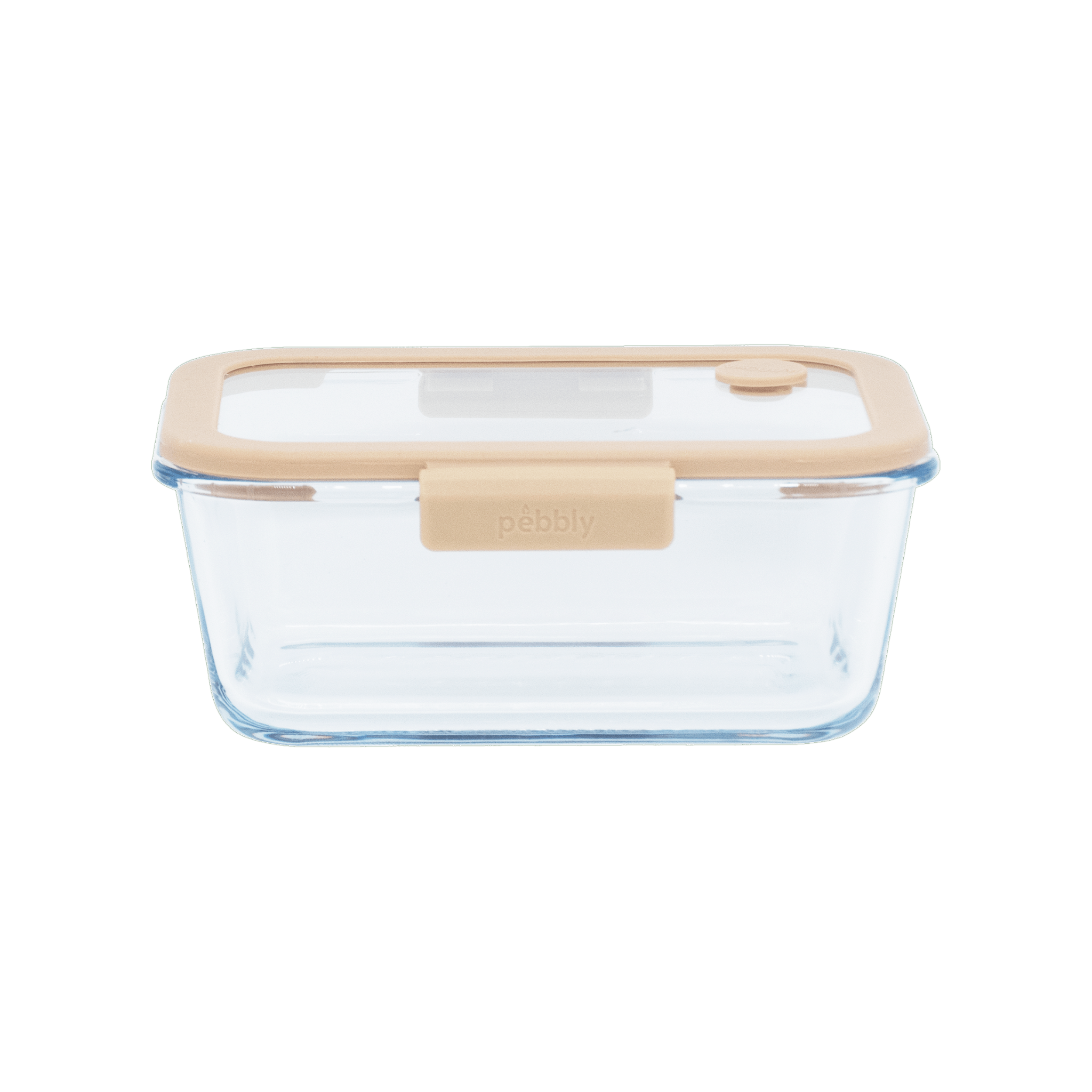 Pebbly Rectangular Glass Canister with Glass Lid and Vacuum Cap - 460 ...