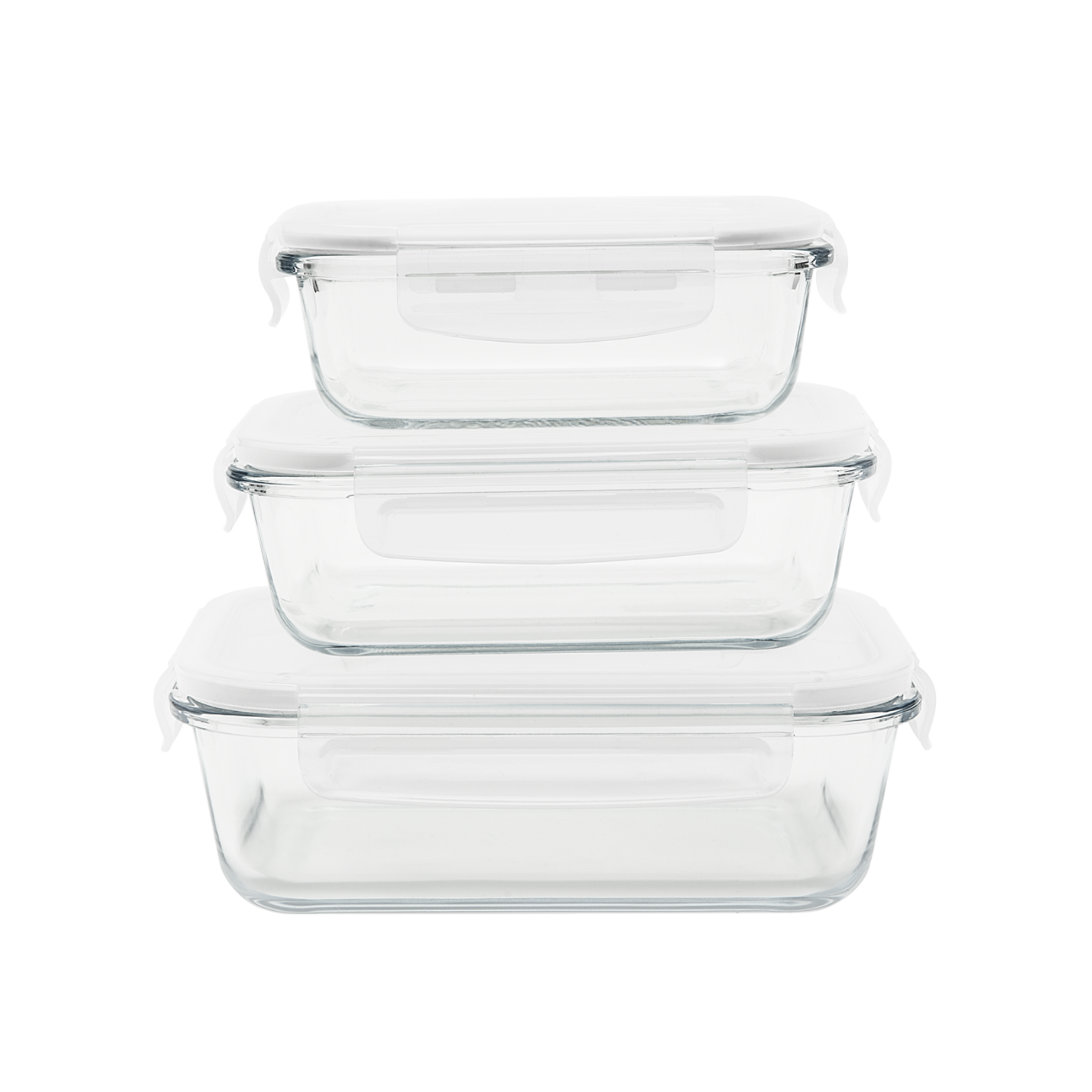 Pebbly 3 Piece Rectangular Glass Container Set – Room+